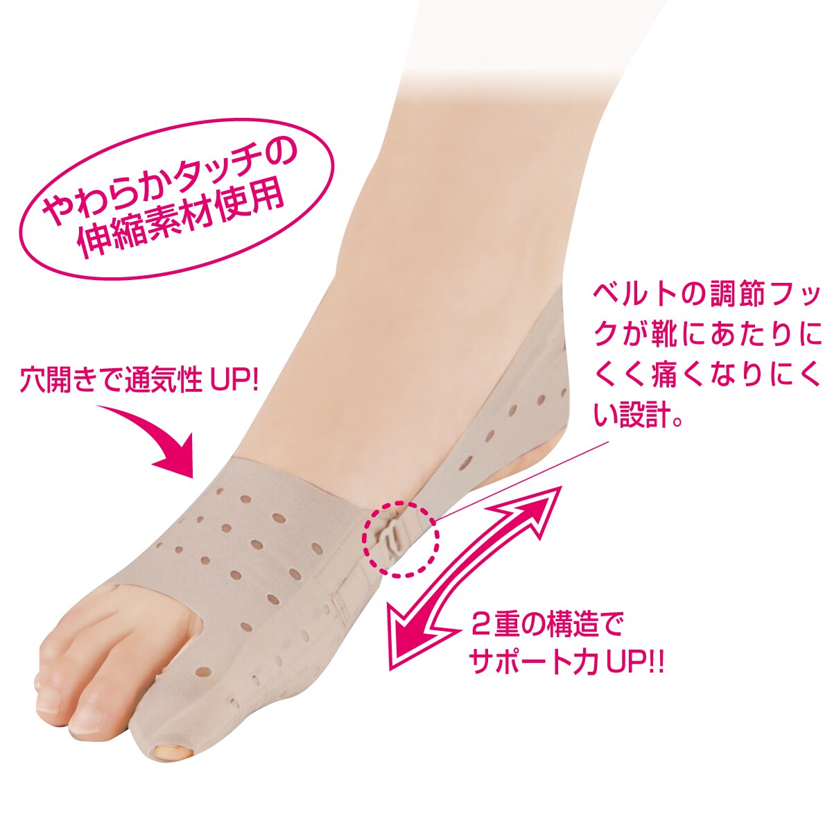 【ネット限定】薄型母趾サポーター(1枚) - 美容・健康商品の通販ならセシール(cecile)