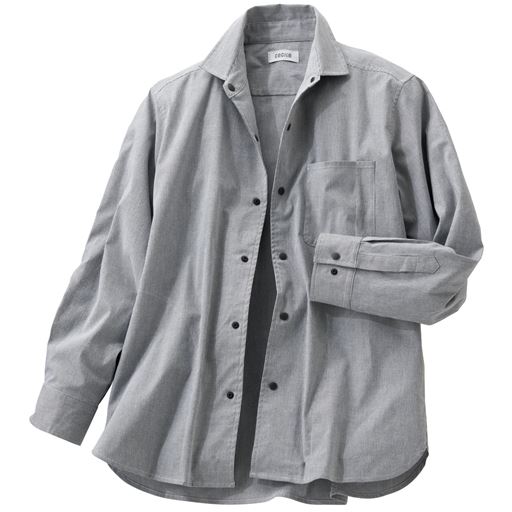 ストレッチ・ストライプ柄シャツジャケット - ファッション通販ならセシール(cecile)